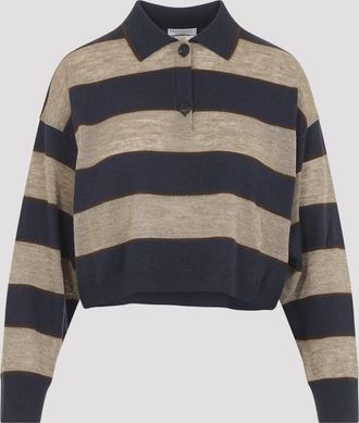 Brunello Cucinelli Polo ray&eacute; en jersey Brunello Cucinelli