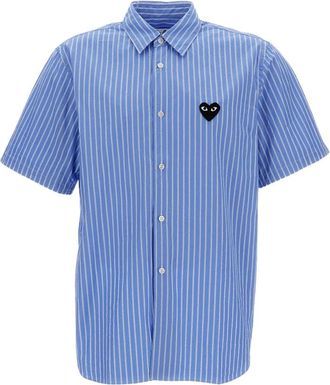 Comme Des Gar&ccedil;ons Homme, Chemises, Bleu, Taille: XL Small Heart Short Sleeve Shirt