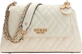 Guess sac à épaule bandoulière Isemay Convertible Xbody Flap Bag Cream White écru