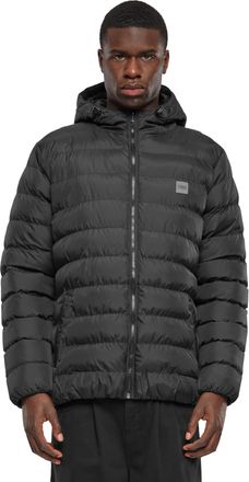 Urban Classics Jacke Herren Urban s TB863 Herren Basic Bubble - Daunenjacke gefütterte, leichte Steppjacke für Männer mit Kapuze und Logo-Patch - Farbe blkblkblk, Gr