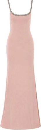 Elisabetta Franchi Robe Tapis Rouge en Jersey Cr&ecirc;p&eacute; - Femme - Robes - Rose - Taille: 40 FR