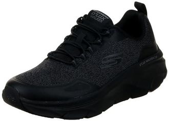 Skechers Homme DLux Walker 2.0 Steadyway Basket, Black Mesh/Synthetic/Charcoal Trim, 45.5 EU