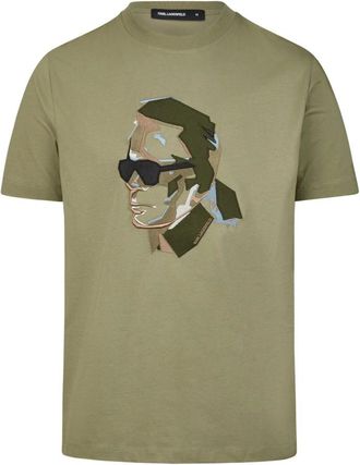 Karl Lagerfeld Homme, Tops, Vert, Taille: XL T-shirt en coton