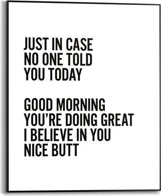 Reinders Gerahmtes Bild, Nice Butt, Hobbyraum, Poster, Wanddeko, Room Decor, MDF, Schwarz-Wei&szlig;, 50 x 40