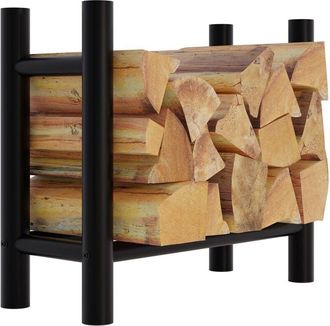 Clp Porte-b&ucirc;ches Medya en m&eacute;tal noir rond 30x60x60 cm