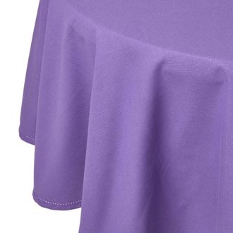 Homescapes Lila Tischdecke rund mit Hohlsaum aus 100% Baumwolle 178 cm, rundes Tischtuch, waschbar & pflegeleicht
