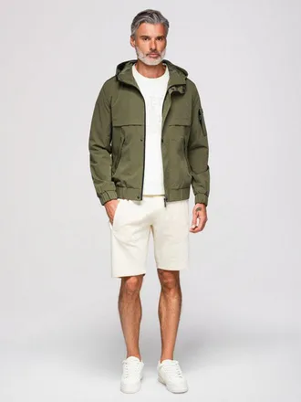 Ombre Allwetterjacke Herren Allwetterjacke wasserdicht mit Kapuze Oliv XXL (kein Set, 1-St)