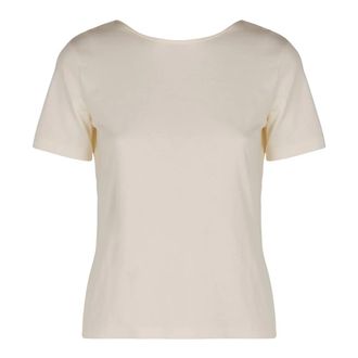 Nina Ricci Baumwoll Crew-neck T-shirt Offener R&uuml;cken - - Tops - Damen - Beige - M