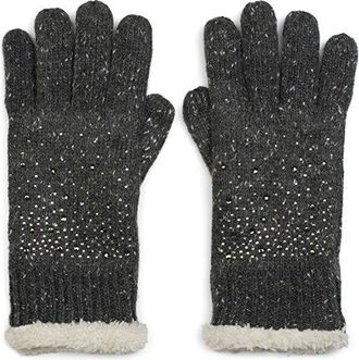 styleBREAKER gants dhiver pour femme en maille douce avec strass, doublure polaire chaude, gants thermiques scintillants &agrave; doigts, confortables et &eacute;l&eacute;gants pour te