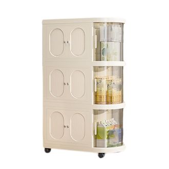 Generic Faltbarer, Schlanker Aufbewahrungswagen, Wagen Mit Schmalem Spalt, Organizer-Schrank Mit Bremsr&auml;dern, Doppelseitig &Ouml;ffnende T&uuml;ren, for Kleine Badezimm