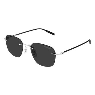 Montblanc Montblanc - Lunettes de soleil rectangulaires Mb0430S - Homme - Accessoires - Gris - Taille: 53 MM