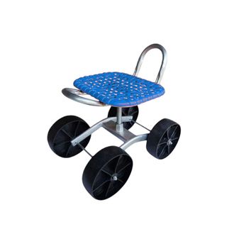 Generic Rollbarer Gartenarbeitshocker Mit R&auml;dern, Verstellbarer Hockerwagen (22-36 cm) Und 360&deg; Drehbar, for Rasen Garten(Blue)