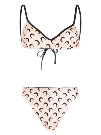 Marine Serre Bikini mit Sichelmond-Print - Nude