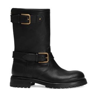 Dolce & Gabbana Kalbsleder Biker Boots - - Shoes - Damen - Schwarzk - 40 EU