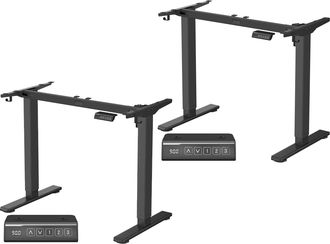 Vasagle Höhenverstellbarer Schreibtisch elektrisch, 2er Set, Tischgestell, Schreibtischständer, ohne Tischplatte, mit 2 Haken, Memory-Funktion mit 3 Höhen, St