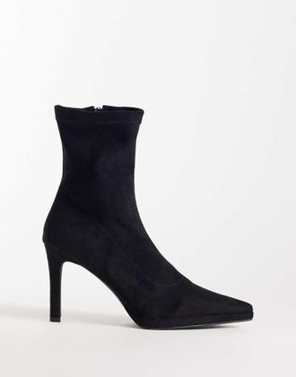 Simmi London Simmi London Grech bottines chaussette &agrave; talons en su&eacute;dine noire