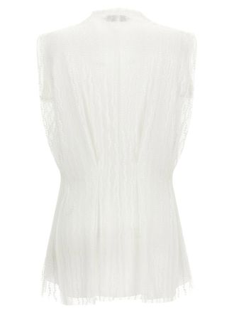 Alberta Ferretti Asymmetrical Tulle Tunic - White