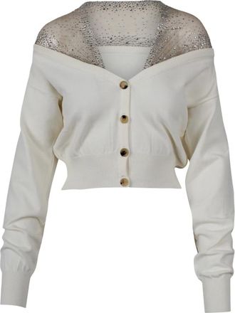 Giuseppe Di Morabito Femme, Pulls, Blanc, Taille: 36 FR Cropped Cardigan