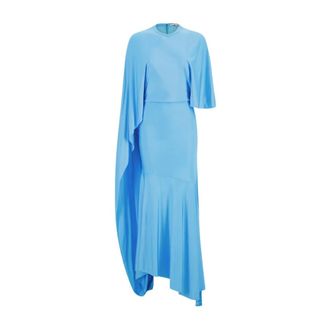 Stella McCartney Blaues Asymmetrisches Cape Maxikleid - - Dresses - Damen - Blau - S