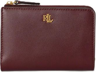 Ralph Lauren Petit portefeuille pliable en cuir - Femme - Accessoires - Rouge - Taille: ONE Size
