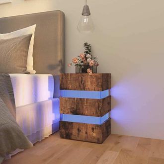 vidaXL LED-Nachttisch R&auml;uchereiche 45x35x67 cm Holzwerkstoff - Vidaxl