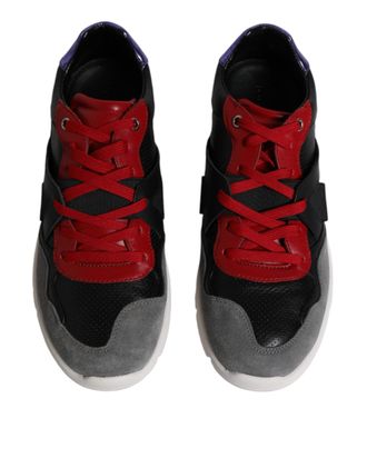 Dolce & Gabbana Mens Multicolor Leather Suede Low Top Sneakers Shoes Calf Cotton