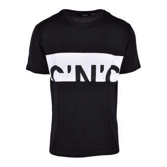Costume National Homme, Tops, Noir, Taille: L T-shirt en coton avec design unique