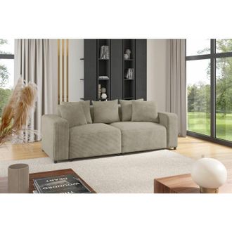 Fun Möbel Sofa Designersofa megan 2-Sitzer in Stoff Poso Beige