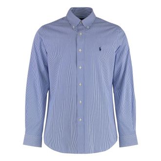 Polo Ralph Lauren Gestreiftes Baumwollhemd mit Button-Down-Kragen - - Shirts - Herren - Blau - 2XL