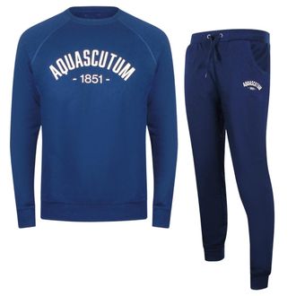 Aquascutum Trainingsanzug-set old School Mit Rundhalsausschnitt, Marineblau