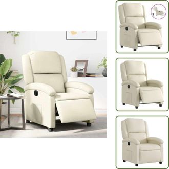 vidaXL Relaxsessel Elektrisch Creme Kunstleder - Fernsehsessel - Relaxsessel - Elektrischer Sessel - Bequeme Lounge - Lederlook - The Living Store