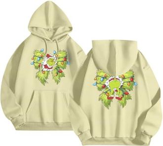 Generic Le Grinch Sweat A Capuche Femme The Sweet Vetement Oversize Pull Noël Deguisement Pilou Adulte 2025 Pyjama Femmes Chaud Sweatshirts Pulls Polaire Chri