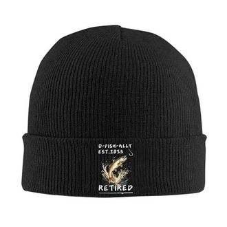 Generic Bonnet Tricot&eacute; O-Fish-Ally Retrait&eacute; 2035 P&ecirc;cheur De Saumon Retraite Mode Casquette De Cr&acirc;ne &Agrave; Revers Coupe-Vent Bonnet Hiver pour Randonn&eacute;e lescalade 