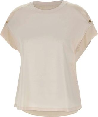 Elena Miro Femme, Tops, Blanc, Taille: 44 FR Jewel Detail T-shirt