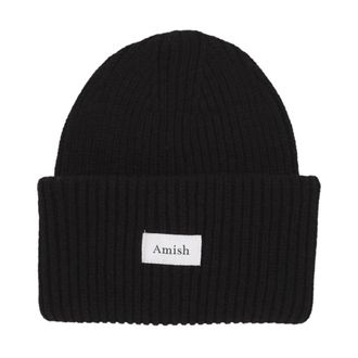 Amish Homme, Accessoires, Noir, Taille: ONE Size Bonnet beanie en laine noire