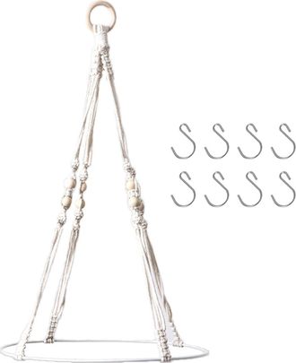 Generic Blumen-Trockengestell - 2-stufiges Gew&uuml;rz-Trocknungsger&auml;t, Makramee-Blumentrockner, H&auml;ngendes Kr&auml;uter-Trockengestell F&uuml;r Blumenpflanzen, Geflochtenes 