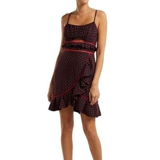 Self Portrait Cut-out frilled mini dress