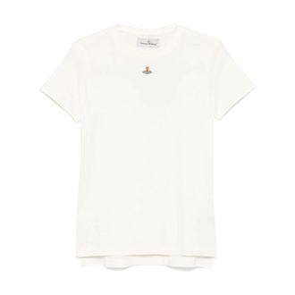 Vivienne Westwood Femme, Tops, Blanc, Taille: 48 FR T-shirts et Polos Blancs avec Logo Orb