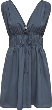 Only Onlfeline Life SL V-Neck Dress WVN Robe à col en V, Bleu Gris, M Femmes