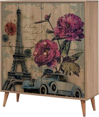 Les Tendances Meuble de rangement 4 portes bois naturel Kiza 733