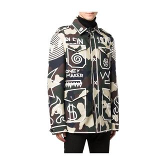 Philipp Plein Parka Graffiti Camouflage - - Jackets - Herren - Gr&uuml;n - M
