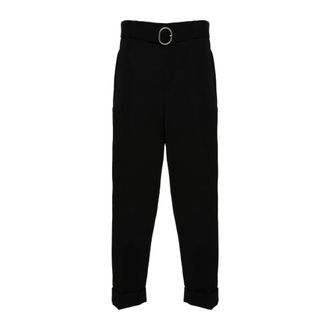 Jil Sander Schwarze Wollhose mit G&uuml;rtel - - Trousers - Herren - Schwarzk - L