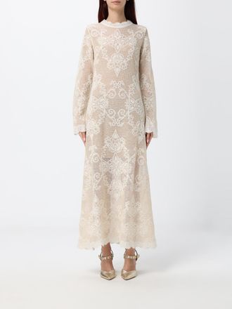 Twinset Robe midi en maille slim fit en m&eacute;lange de laine dalpaga
