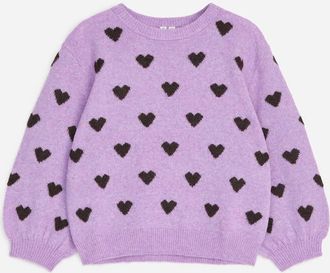 Arket Strickpullover Mit Intarsien -Lila