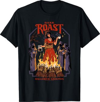 Steven Rhodes Dark Roast Coffee Witch Occult Retro Funny Adult Humor T-Shirt