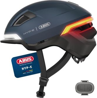 ABUS Fahrradhelm HYP-E - Helm mit Frontlicht, R&uuml;cklicht und Blinklicht - geeignet auch f&uuml;rs Fahrradfahren auf E-Bike und S-Pedelec - f&uuml;r Jugendliche und Er