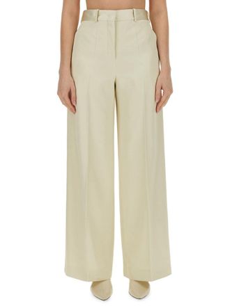 Jil Sander Viscose Silk Blend Trousers - Ivory