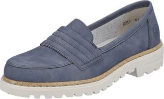 Rieker Femme 54855 Mocassins, Bleu, 36 EU