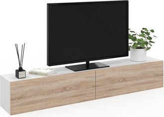 IDMarket Idmarket - TV-Möbel 180 cm hängend elio 2 Türen weiß und Holz