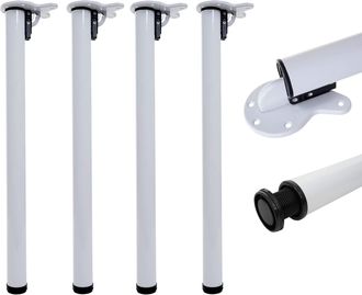 Mendler 4er-Set Tischbein HWC-H34AM, f&uuml;r Schreibtisch Esstischfu&szlig; Tischgestell, klappbar 72cm - wei&szlig;